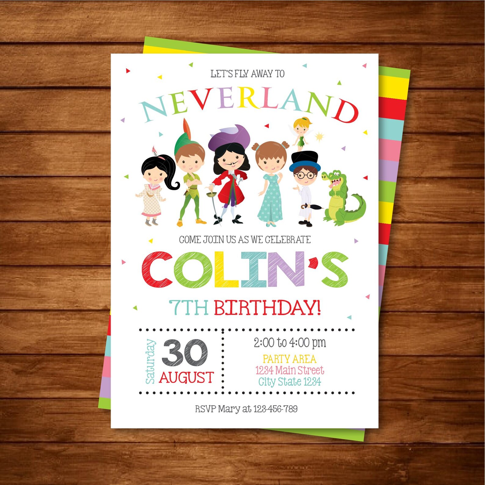 Editable, Neverland Birthday Invitation, Peter Pan Invitation, Peter ...