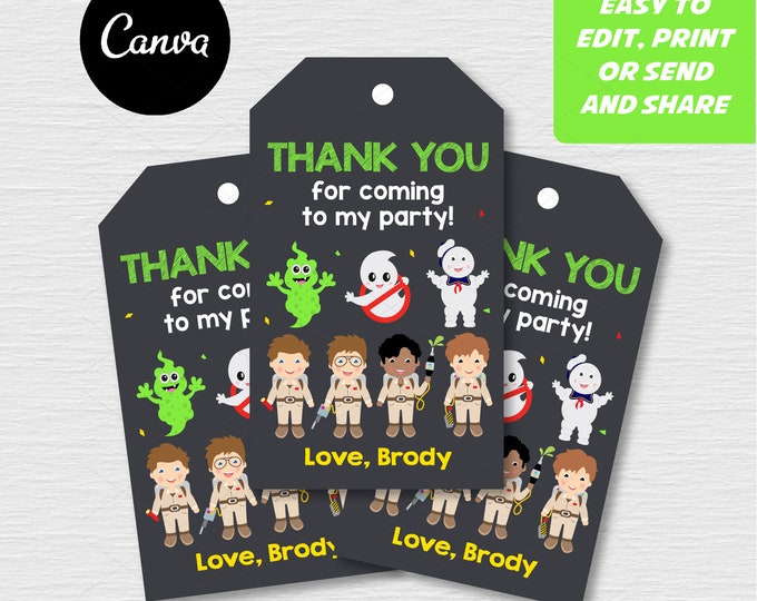 Ghostbusters Thank You Tags Instant Download , Ghostbusters Thank You ...