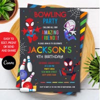 Editable Spider Man Birthday Invitation Template, Printable Super Hero ...
