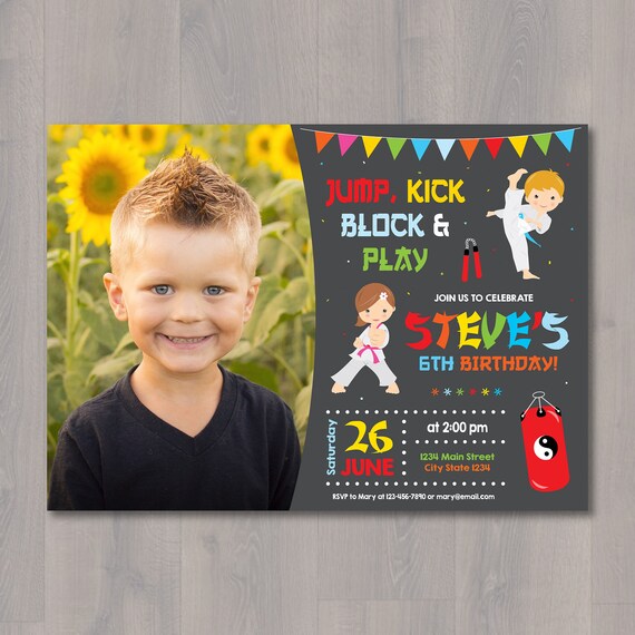 Invitaciones Para Fiestas De Taekwondo Invitación De Cumpleaños