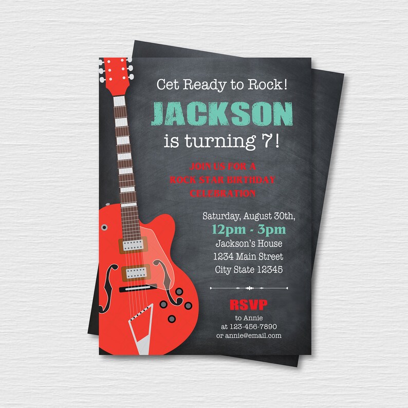 Editable Rock Star Birthday Invitation Rock Stars Party - Etsy