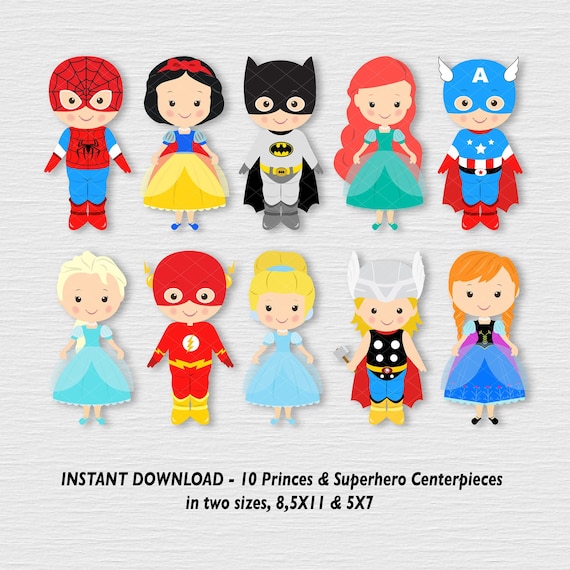Superhero and Princess Centerpieces Superheroes and | Etsy UK