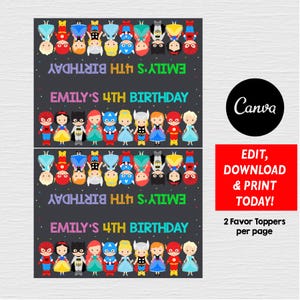 EDITABLE Princess and Superhero Birthday Printable Package, Princesses ...