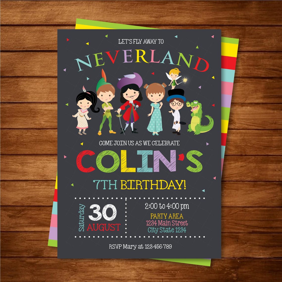 Editable, Neverland Birthday Invitation, Peter Pan Invitation, Peter ...
