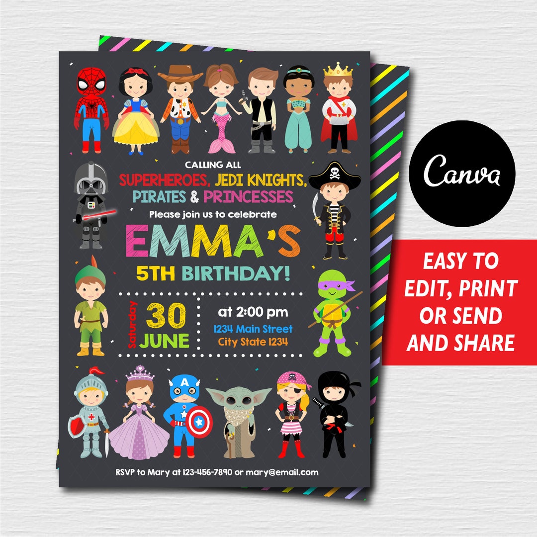 Editable Kids Costume Invitation, Kids Costume Birthday, Kids Costume ...
