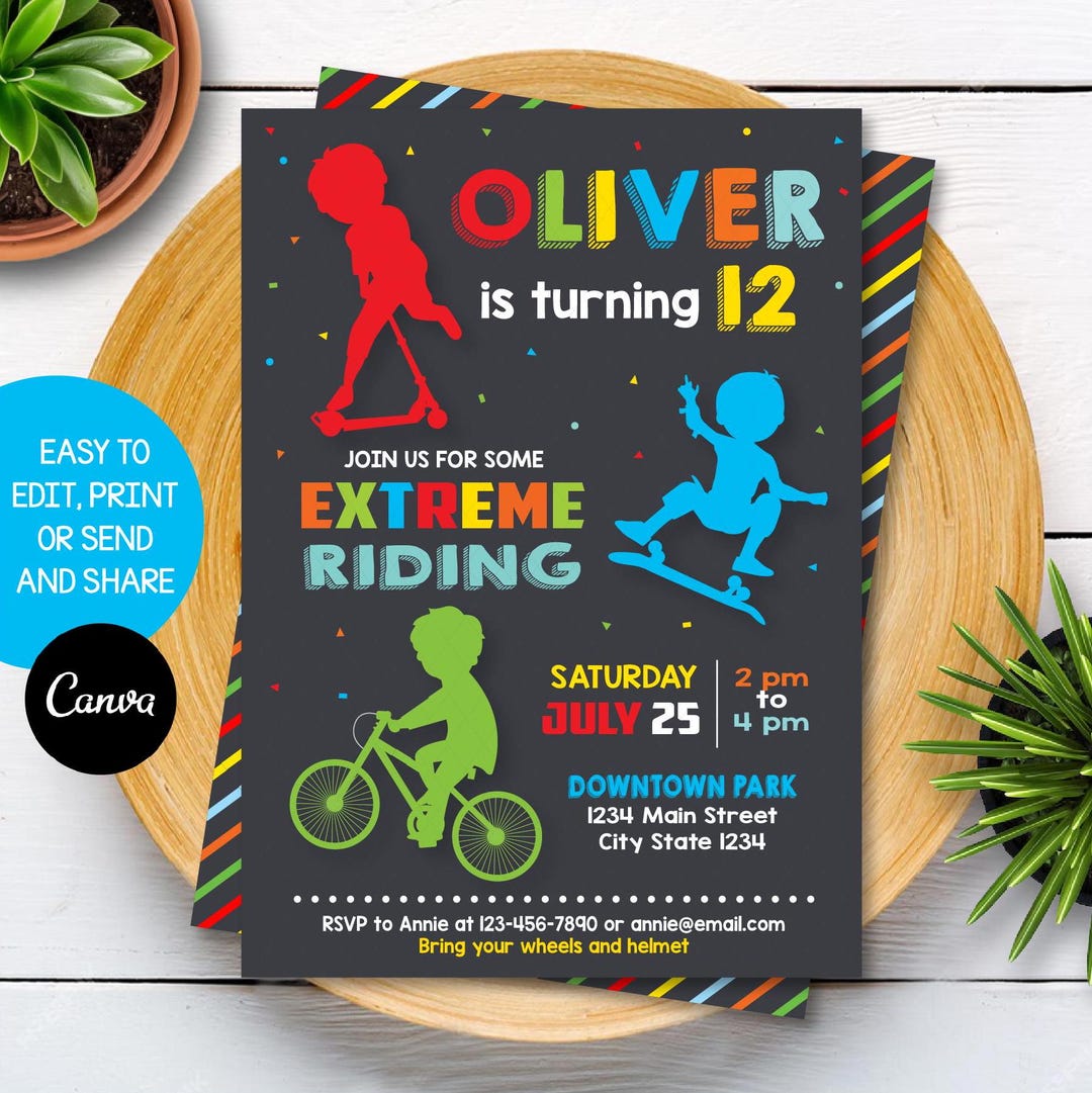 Self Editable, Extreme Riding Invitation, Scooter Invitation, Bike ...