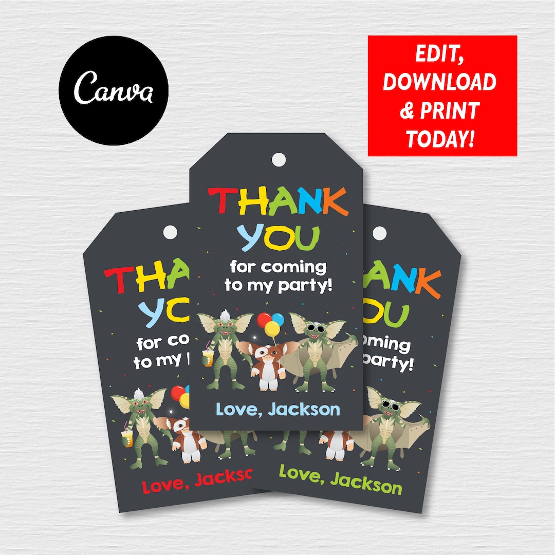 Editable, Monsters Favor Tags , Monsters Party, Monsters Birthday ...