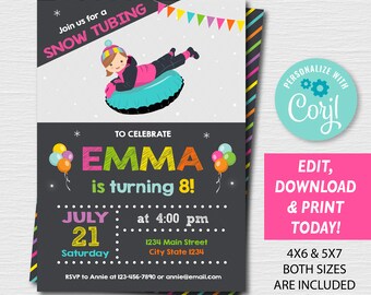 Tubing Party Invitation - Etsy UK