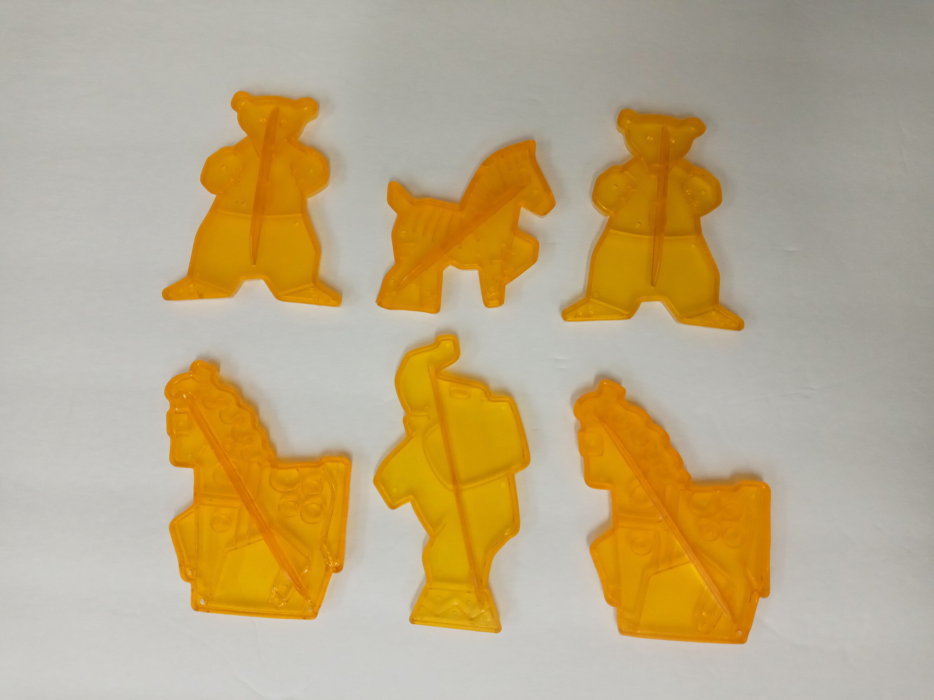 Vintage Yellow Hard Plastic Circus Animal Cookie Cutters Set - Etsy