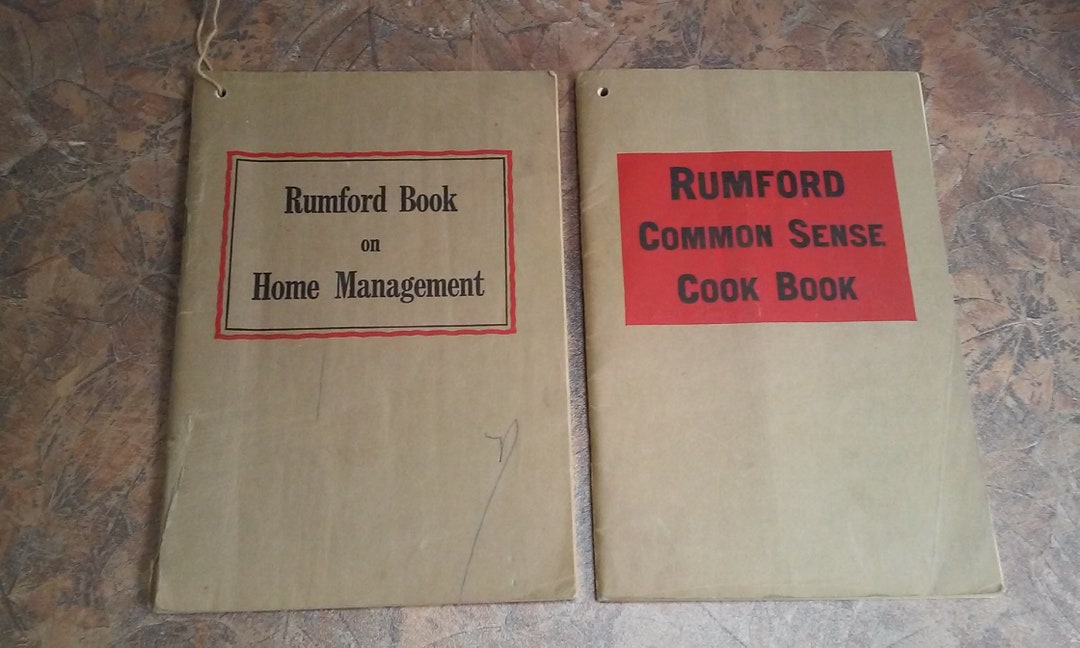 Rumford Book on Home Management and Rumford Common Sense Cook Book - Etsy