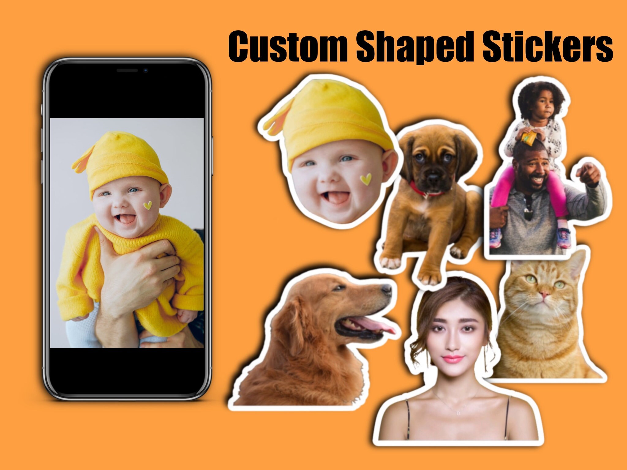 Custom Shaped Stickers Photo Prints Sticker Custom - Etsy
