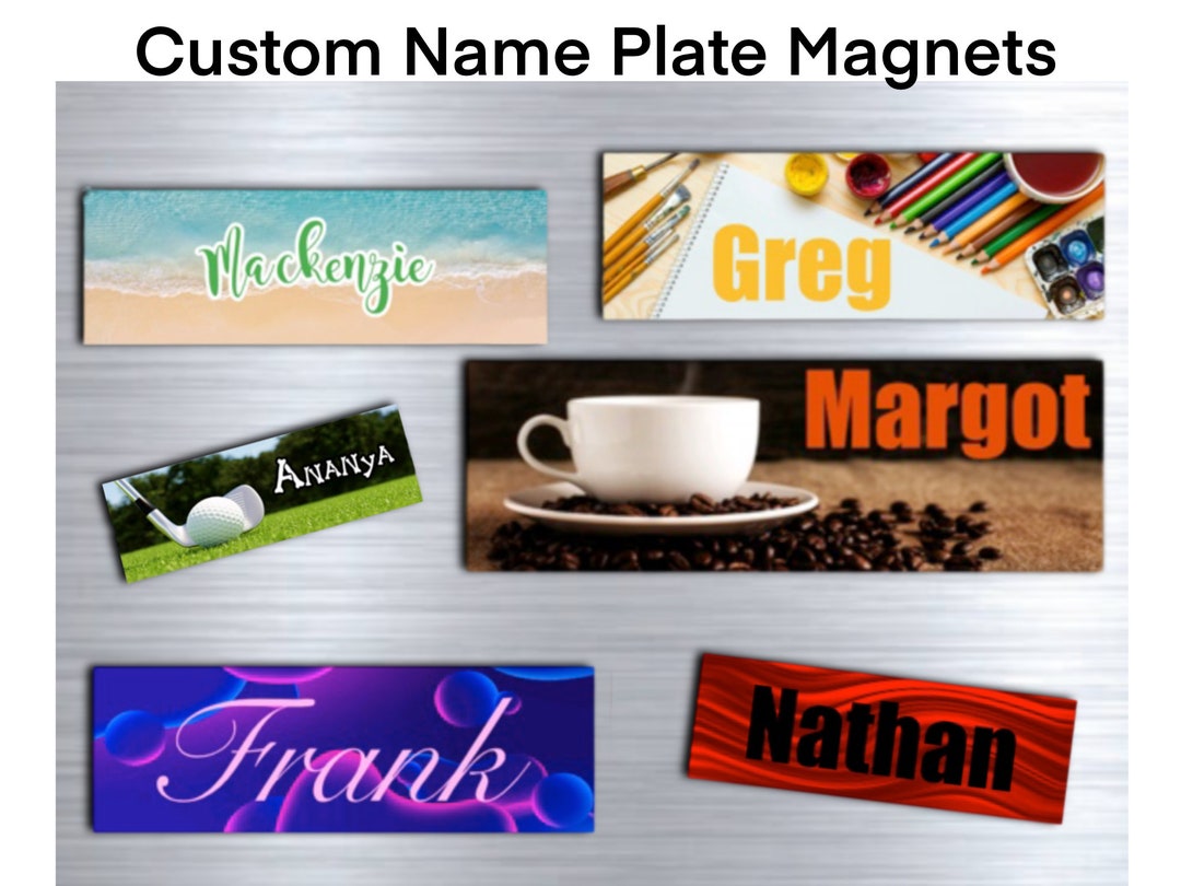 Name Plate Magnets, 60 Designs, Custom Magnet, for Teacher, for Locker ...