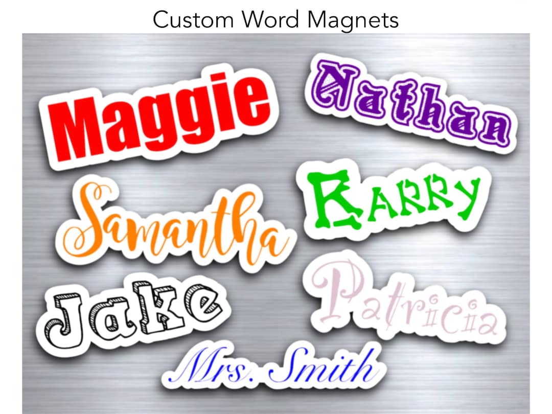 Name Magnet, for Fridge, for Locker, Custom Name Magnets, Text Magnet ...