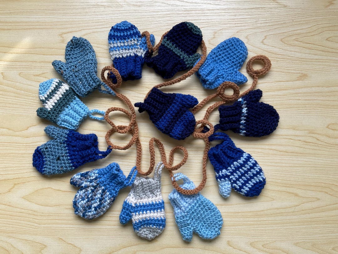 Handmade Crochet Miniature Mittens Garland - Etsy