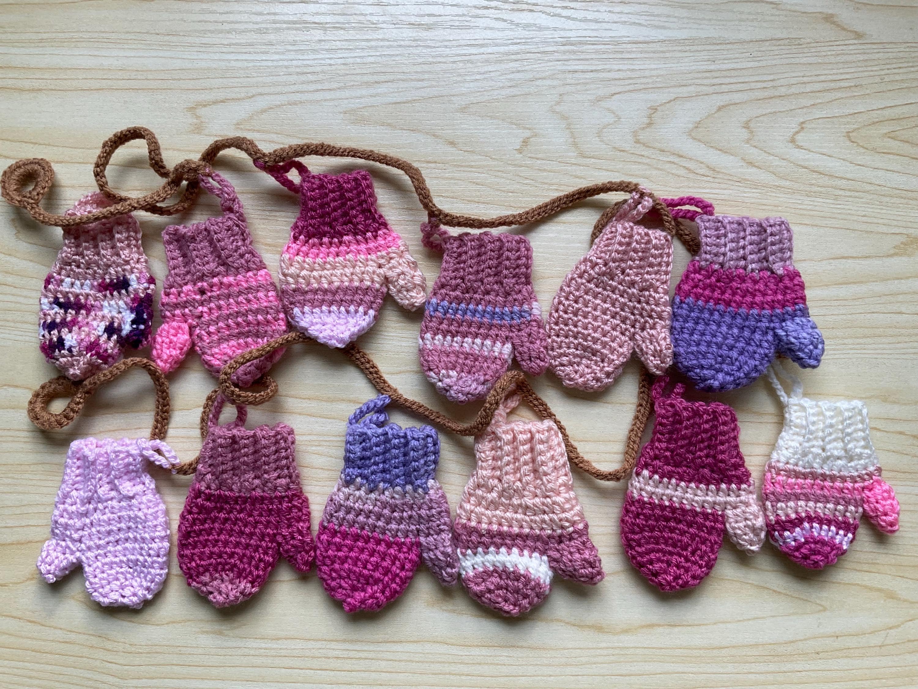 Handmade Crochet Miniature Mittens Garland - Etsy