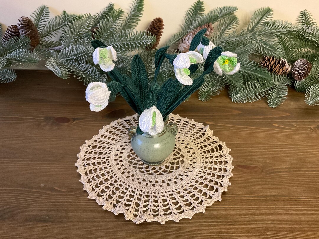 Crochet Snowdrop Stems | Snowdrop Flower for Home Decor | Set of 6 - Etsy