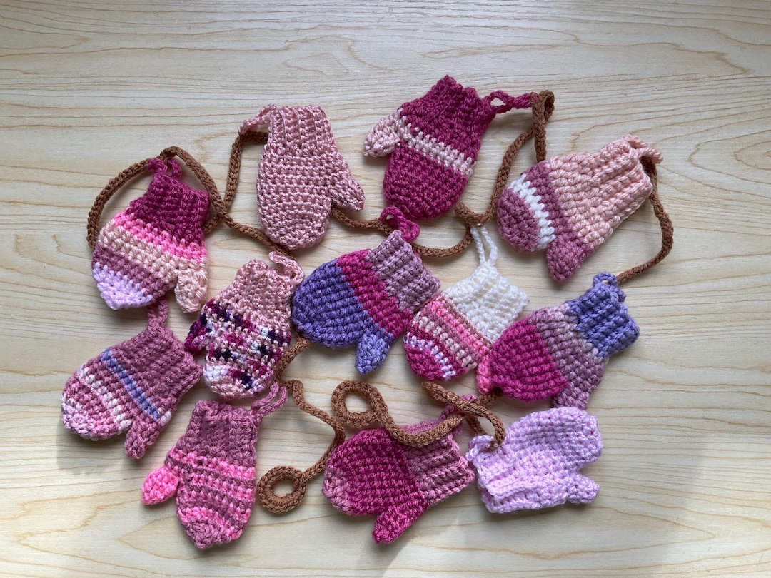 Handmade Crochet Miniature Mittens Garland - Etsy