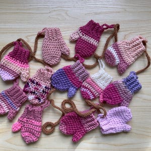 Handmade Crochet Miniature Mittens Garland - Etsy