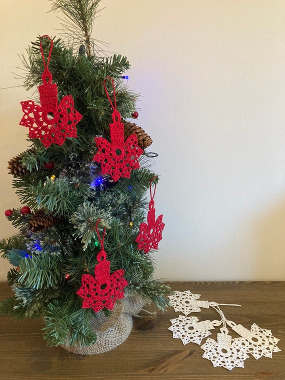 Handmade Christmas tree ornament set of 4 | Etsy