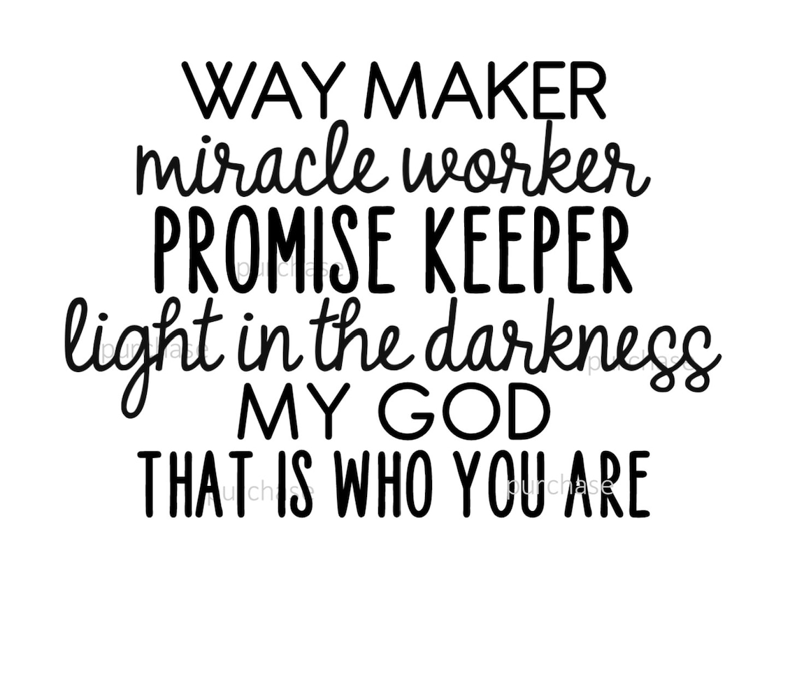 Waymaker Svg, Svg Way Maker, Way Maker Canvas SVG, Christian Svg, Jesus ...