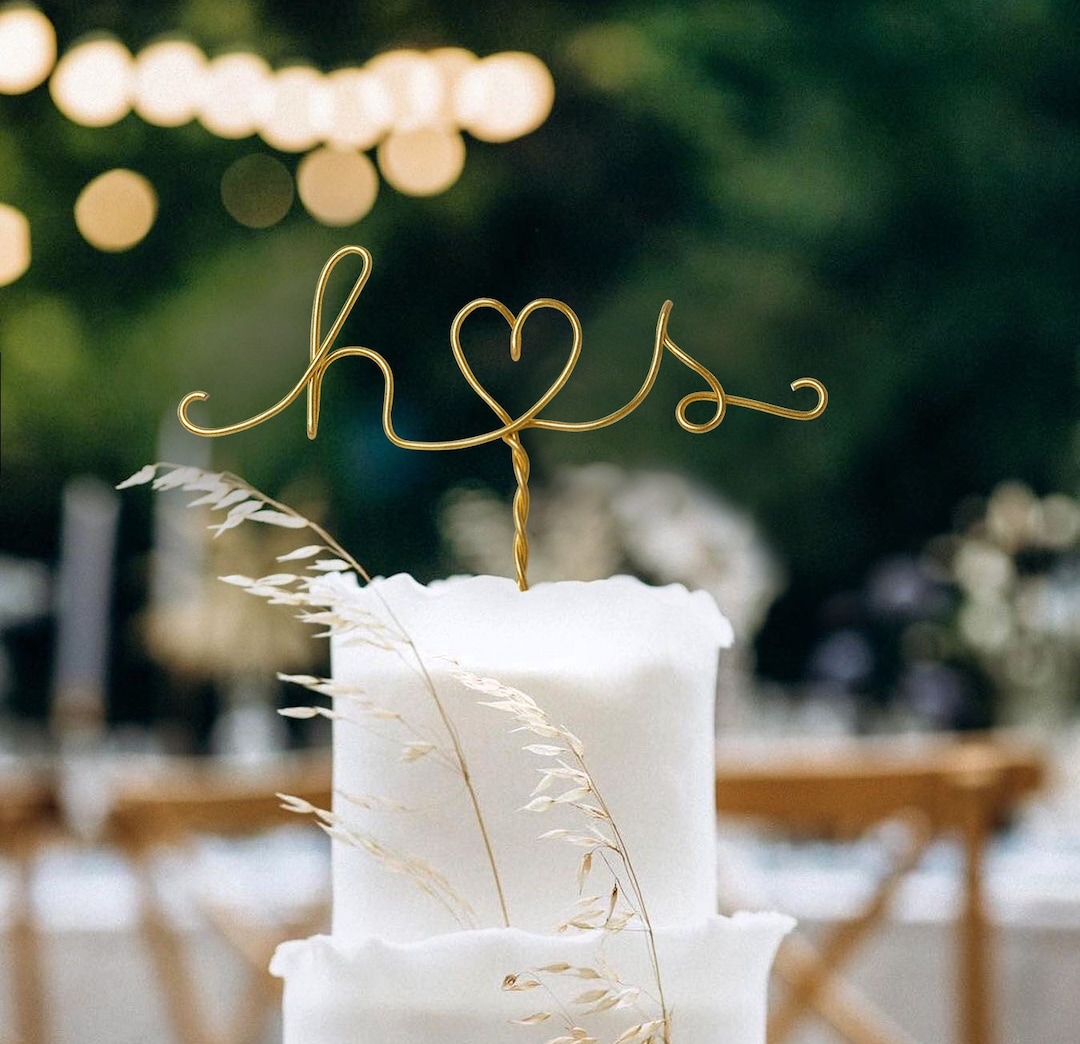 Wire Cake Topper, Personalised, Wire Lettering, Wire Wedding Cake ...