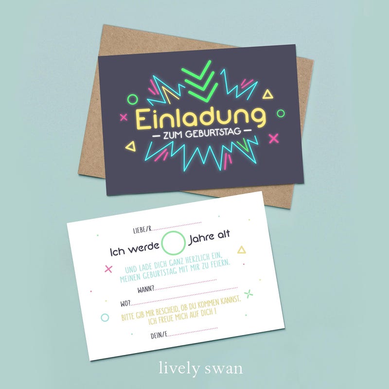 Carte de neon enfant - Etsy.de