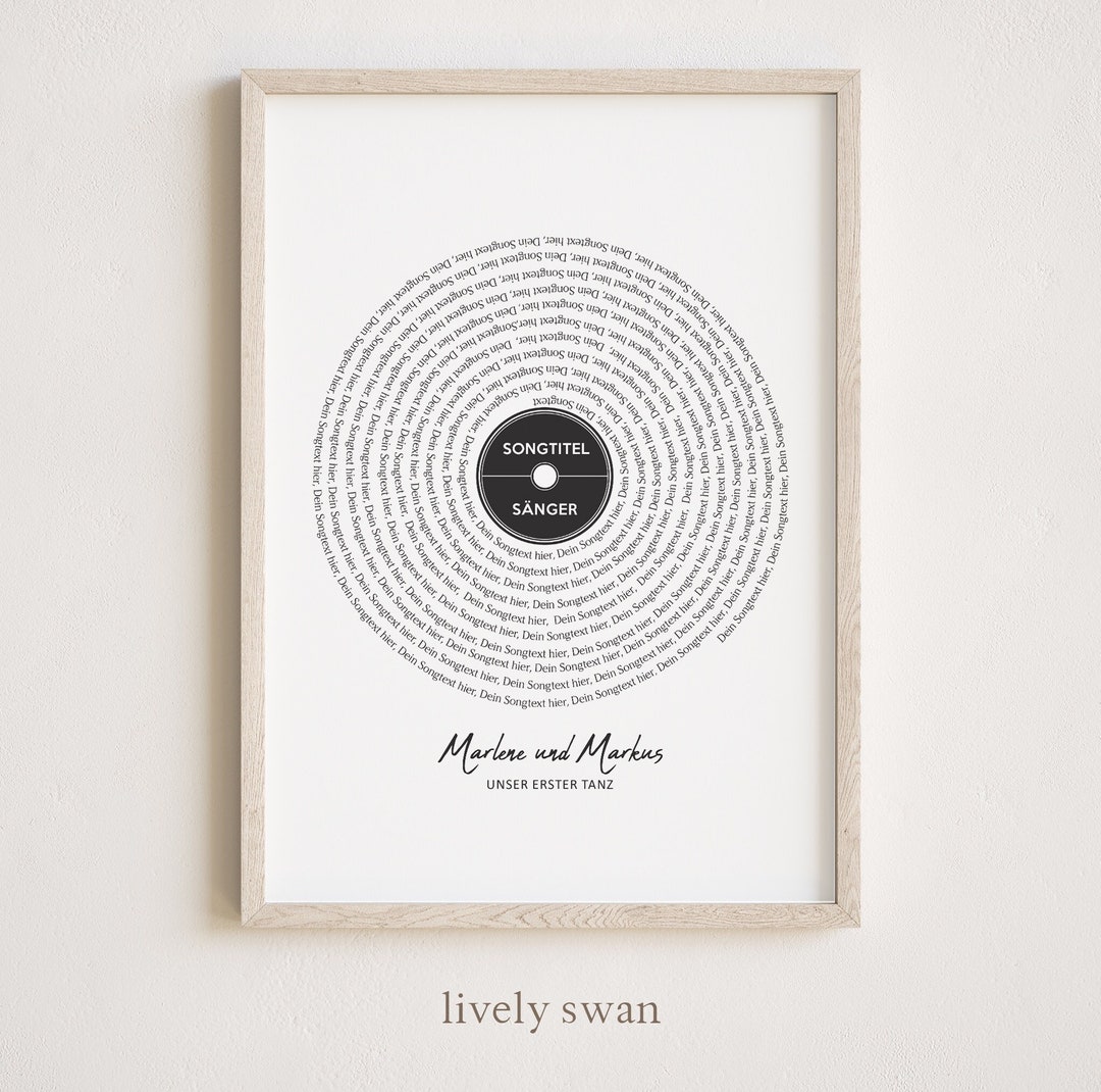 Poster Favorite Song Personalized With Name • Record • Wedding ...