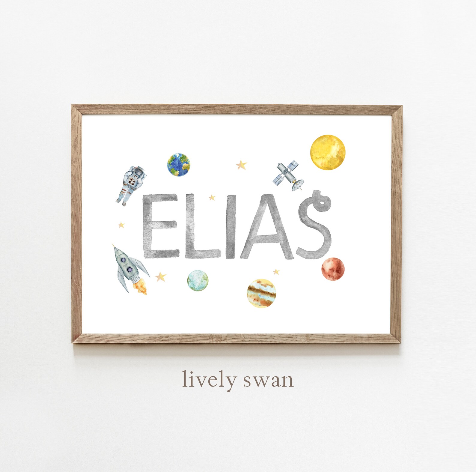 Poster Planets, Astronaut, Personalized, Children's Room, Children's ...
