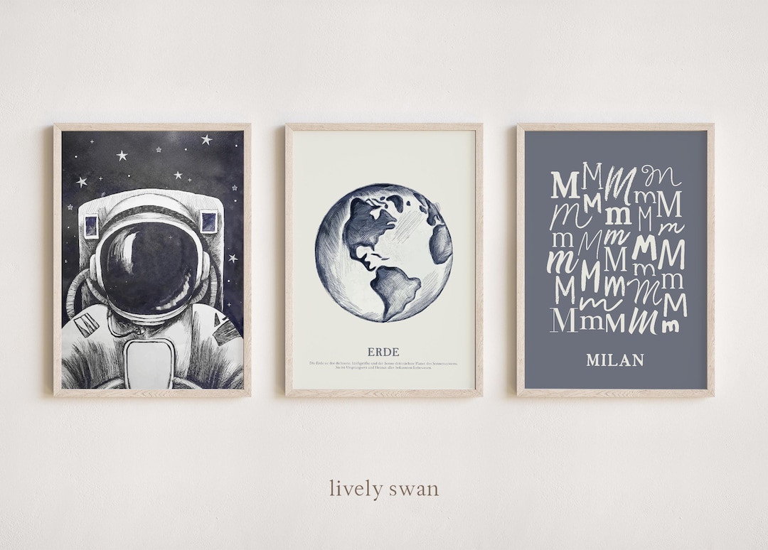 Set of 3 Astronaut Posters | Astronaut Poster for Children | Space ...