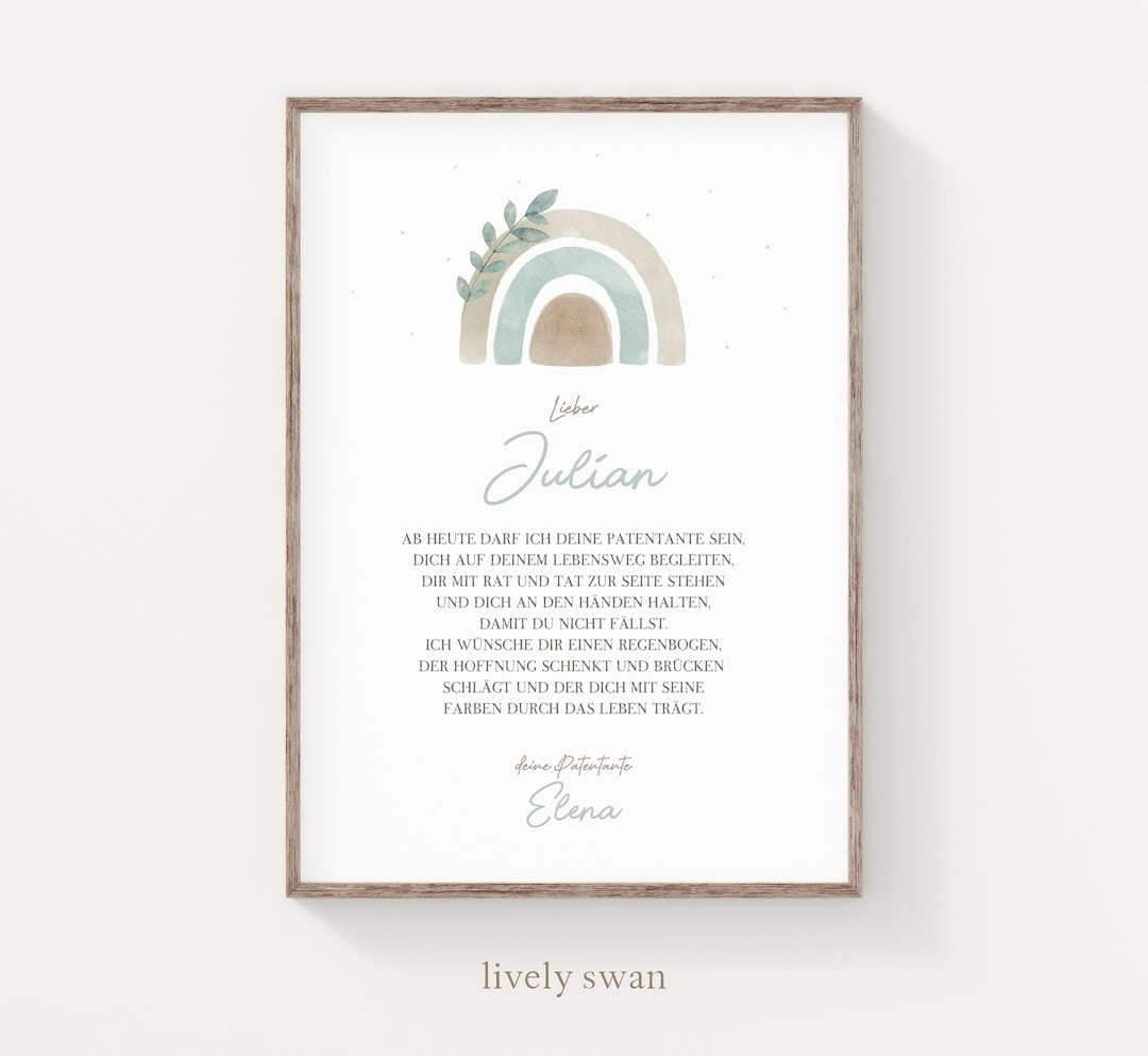 Godparent Letter– Eucalyptus–personalized–godchild–godparent ...