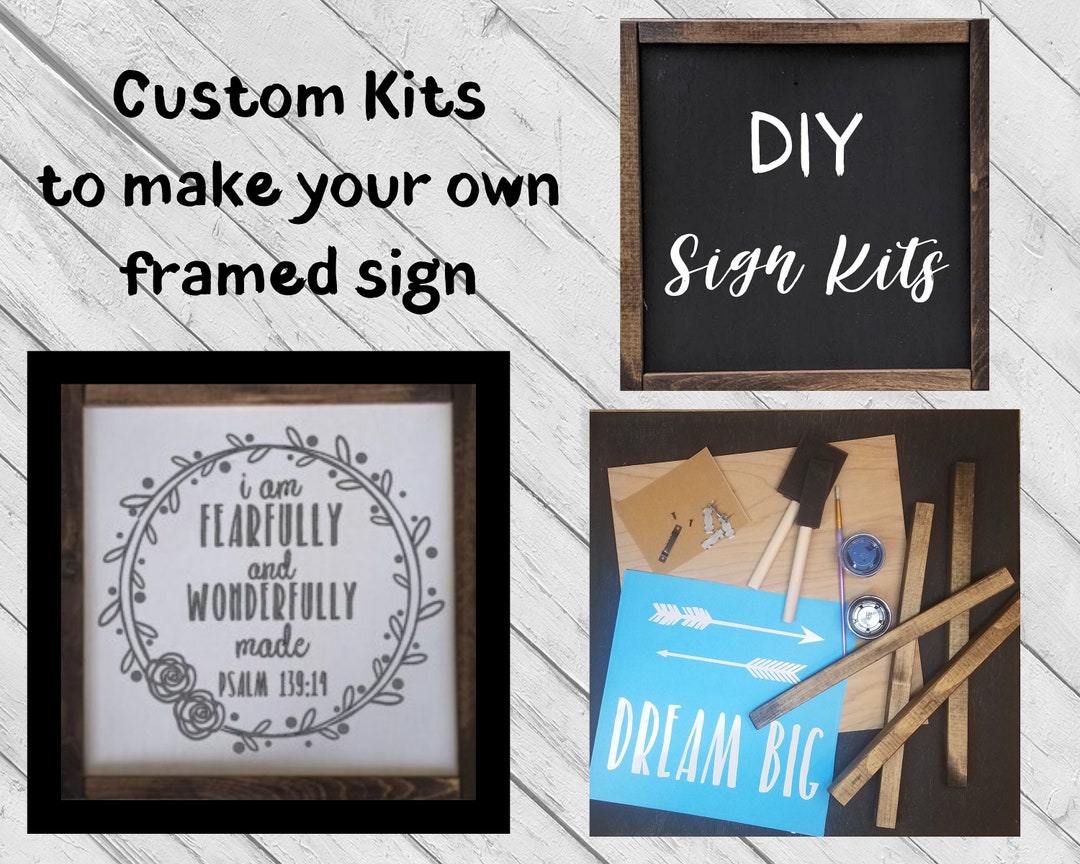 DIY Custom Sign Kit 12x12 Framed Sign Kit - Etsy