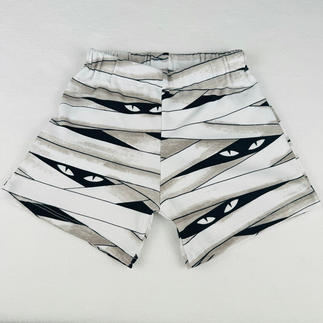 White Unisex Kids Spooky Halloween Shorts Glowing in the Dark - Etsy