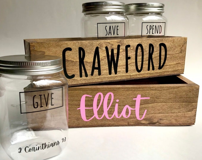 Personalized Give Save Spend Bank With Bible Verses About Money, Piggy ...