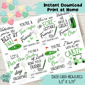 Golf Valentine's Day Cards for Kids - 8 Unique Designs | Golfing ...