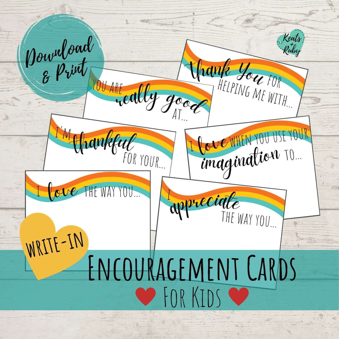 PRINTABLE Notes for Kids Write-In Encouragement Cards | Etsy