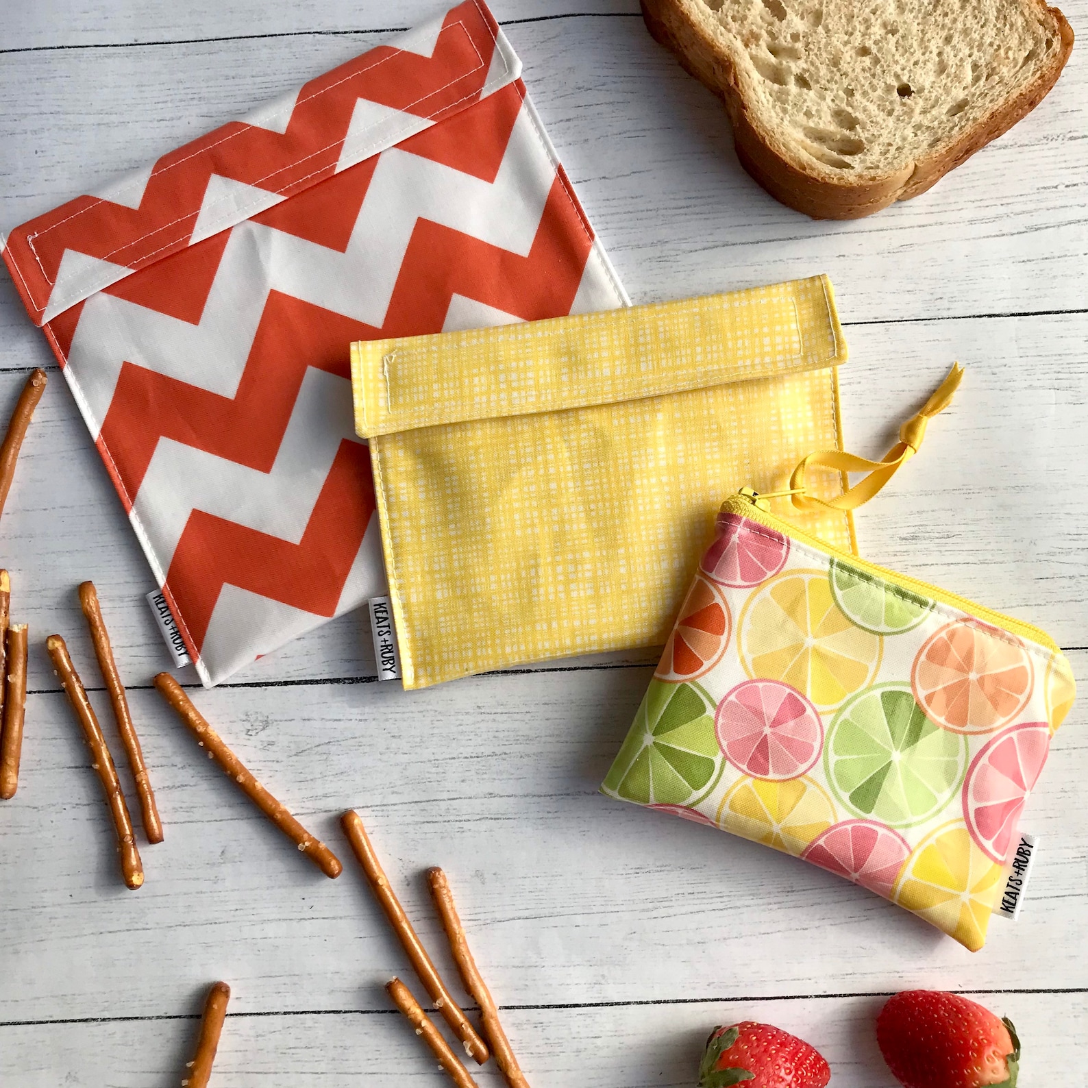 Citrus Reusable Snack Bags Sandwich Bags Zipper Bags - Etsy
