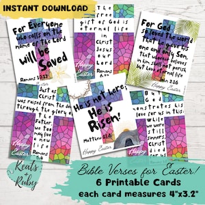 Printable Easter Cards | Stained Glass - 6 Unique Bible Verse Cards ...