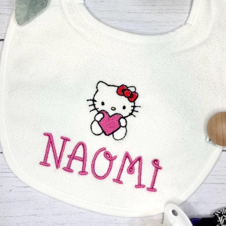 Hello Kitty With Heart Custom Embroidered Waterproof Baby Bib ...