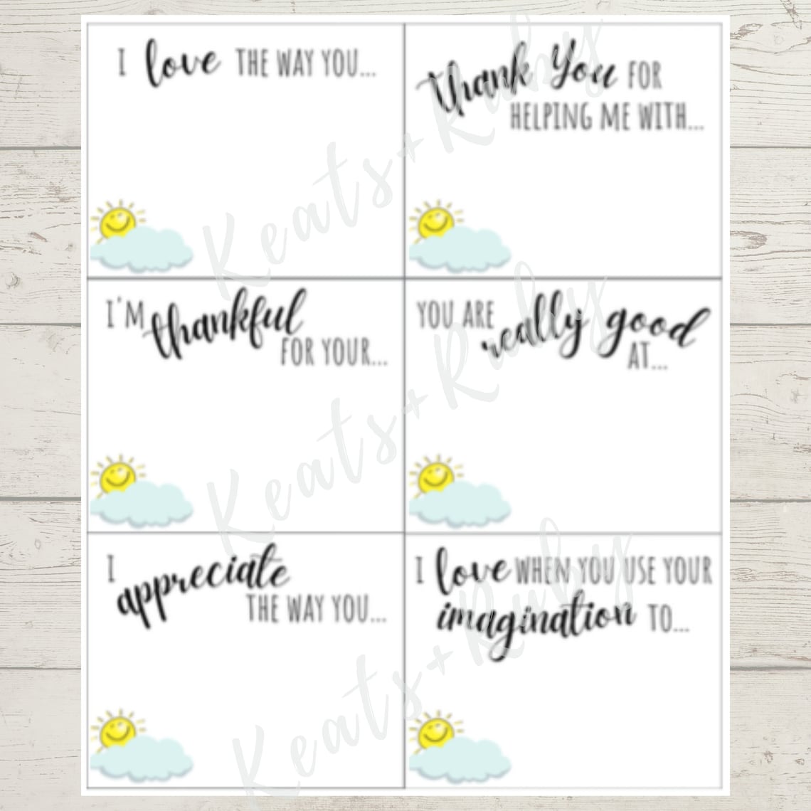 PRINTABLE Notes for Kids Write-in Encouragement Cards | Etsy