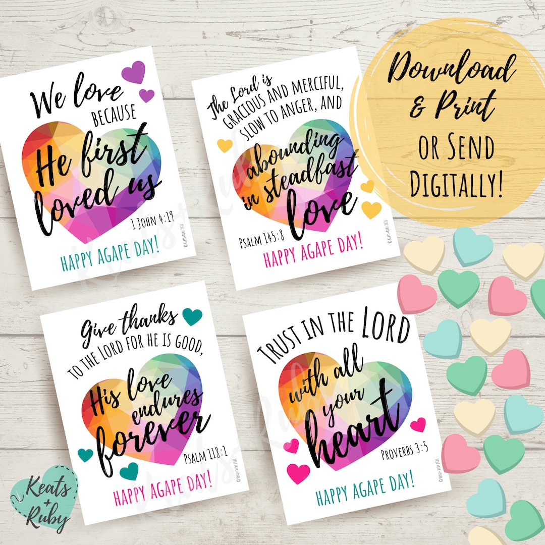 Happy Agape Day Christian Love Day Cards for Kids Bible - Etsy