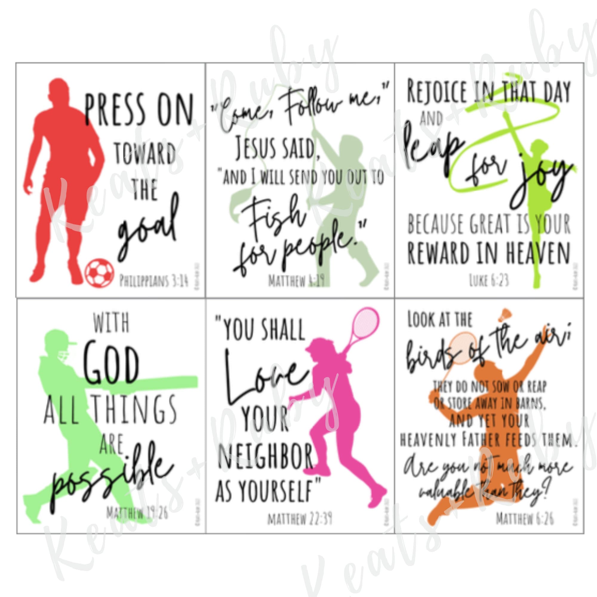 Sports Themed Bible Verse Notes for Kids Christian Scripture - Etsy