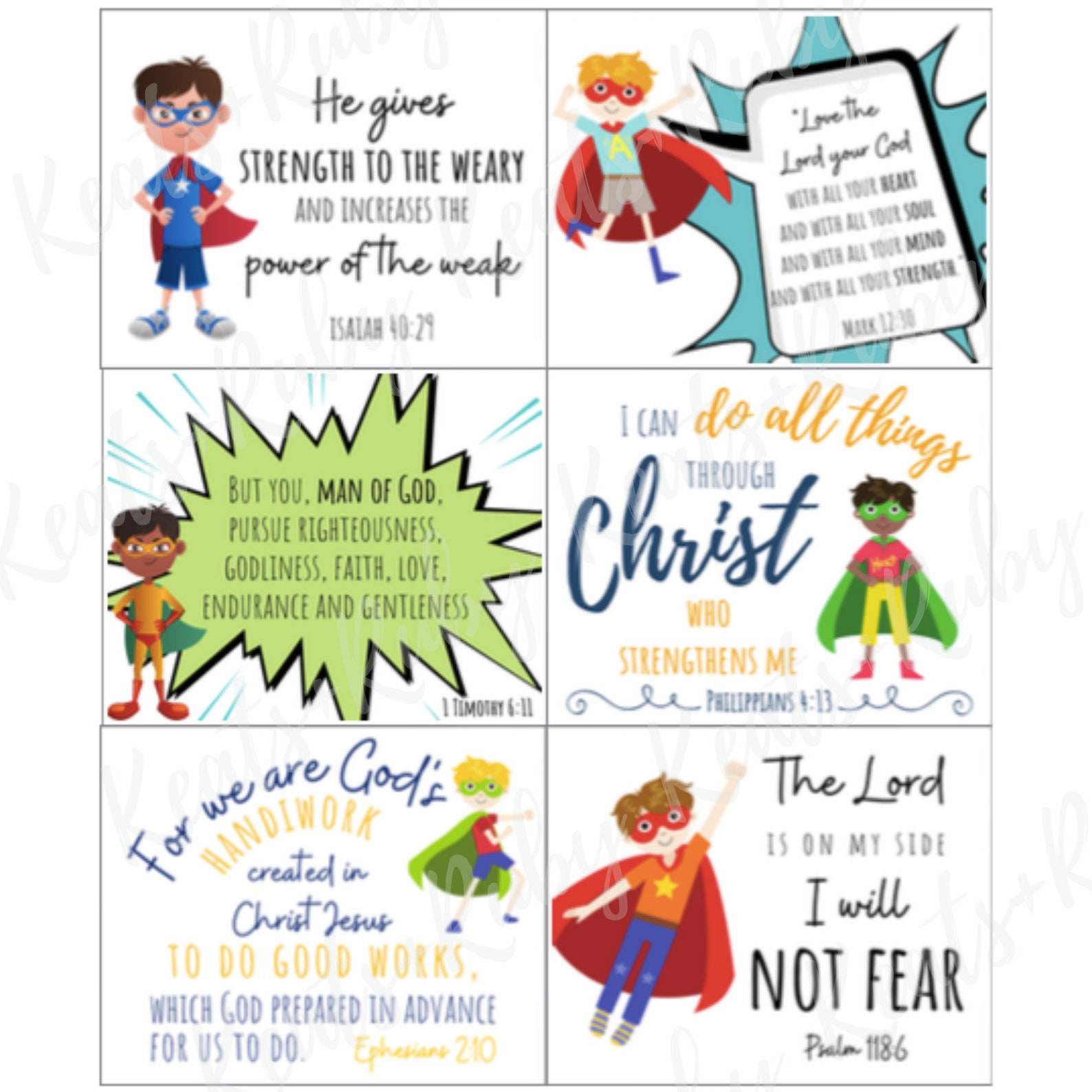 Superhero Bible Verse Notes for Boys | Lunchbox Notes, Encouragement ...