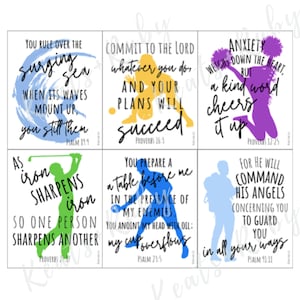Sports Themed Bible Verse Notes for Kids: Athlete Lunchbox Cards ...