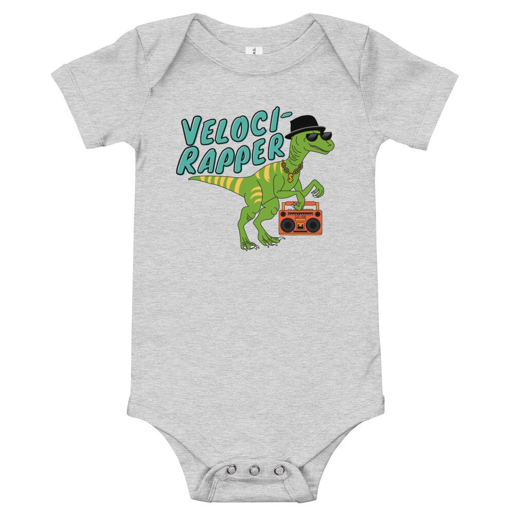 Veloci-rapper Baby Short Sleeve One Piece Velociraptor | Etsy