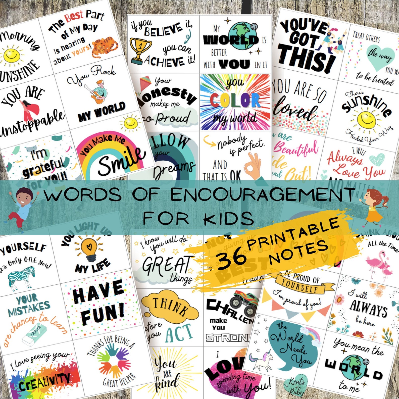 PRINTABLE Notes for Kids Words of Encouragement Cards - Etsy Canada