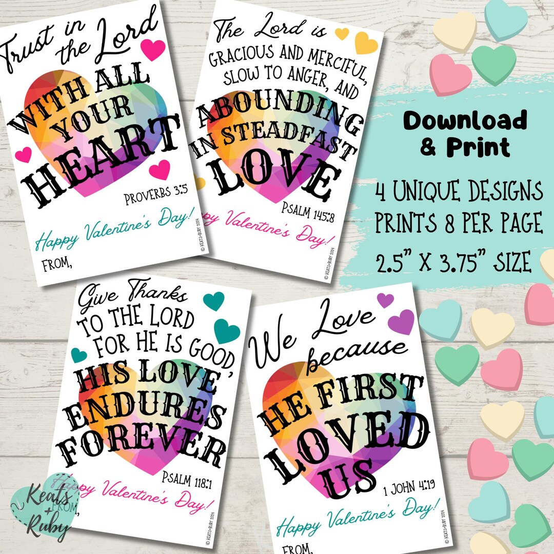 Christian Valentine's Day Cards Heart Bible Verse Valentines, Scripture ...