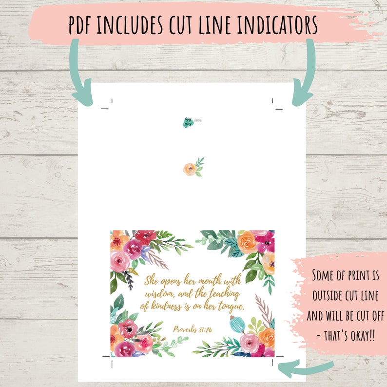 PRINTABLE Scripture Card-proverbs 31:26 Bible Verse Card for - Etsy