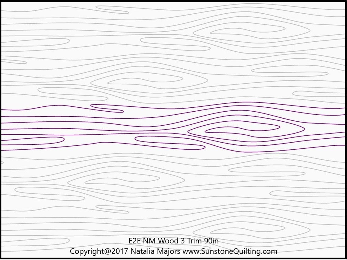 Longarm Machine Quilting Digital Pattern E2E NM Wood 3 Trim 90in Edge ...