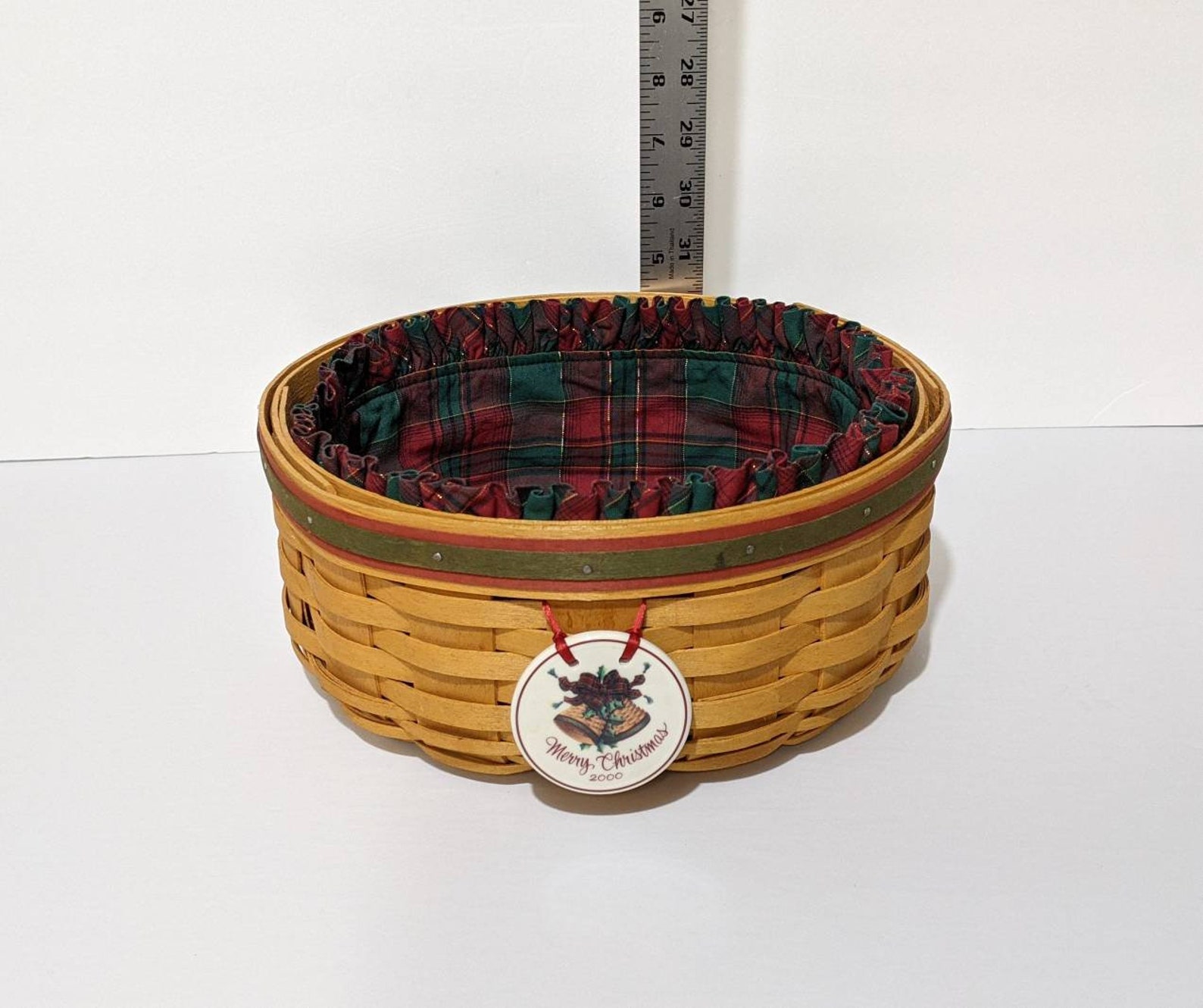Vintage Longaberger Handwoven Christmas Basket | Etsy