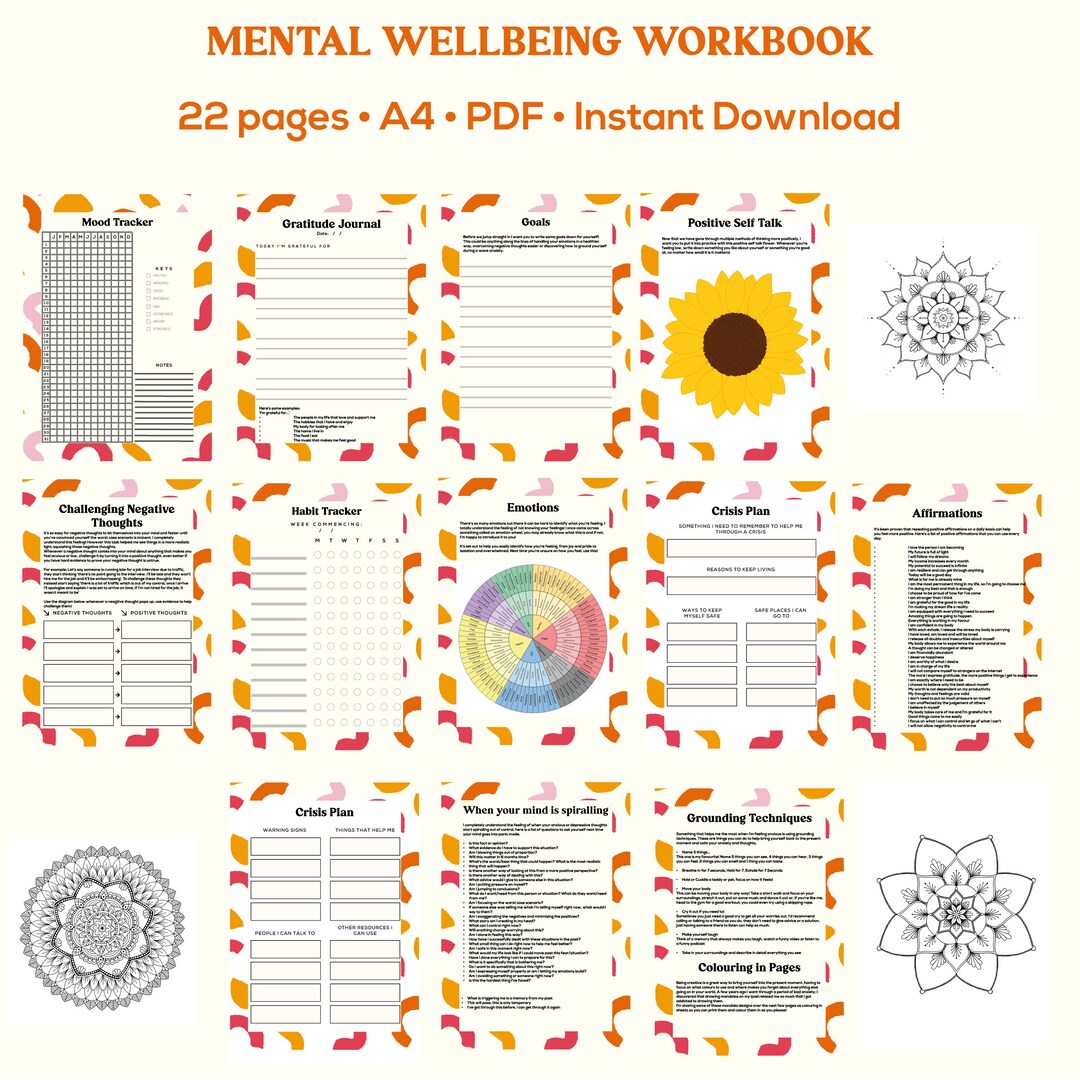Mental Wellbeing Workbook - Etsy UK